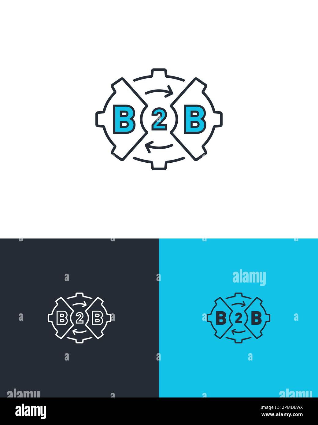 Business agreement and transaction symbol with gear. B2B service ...