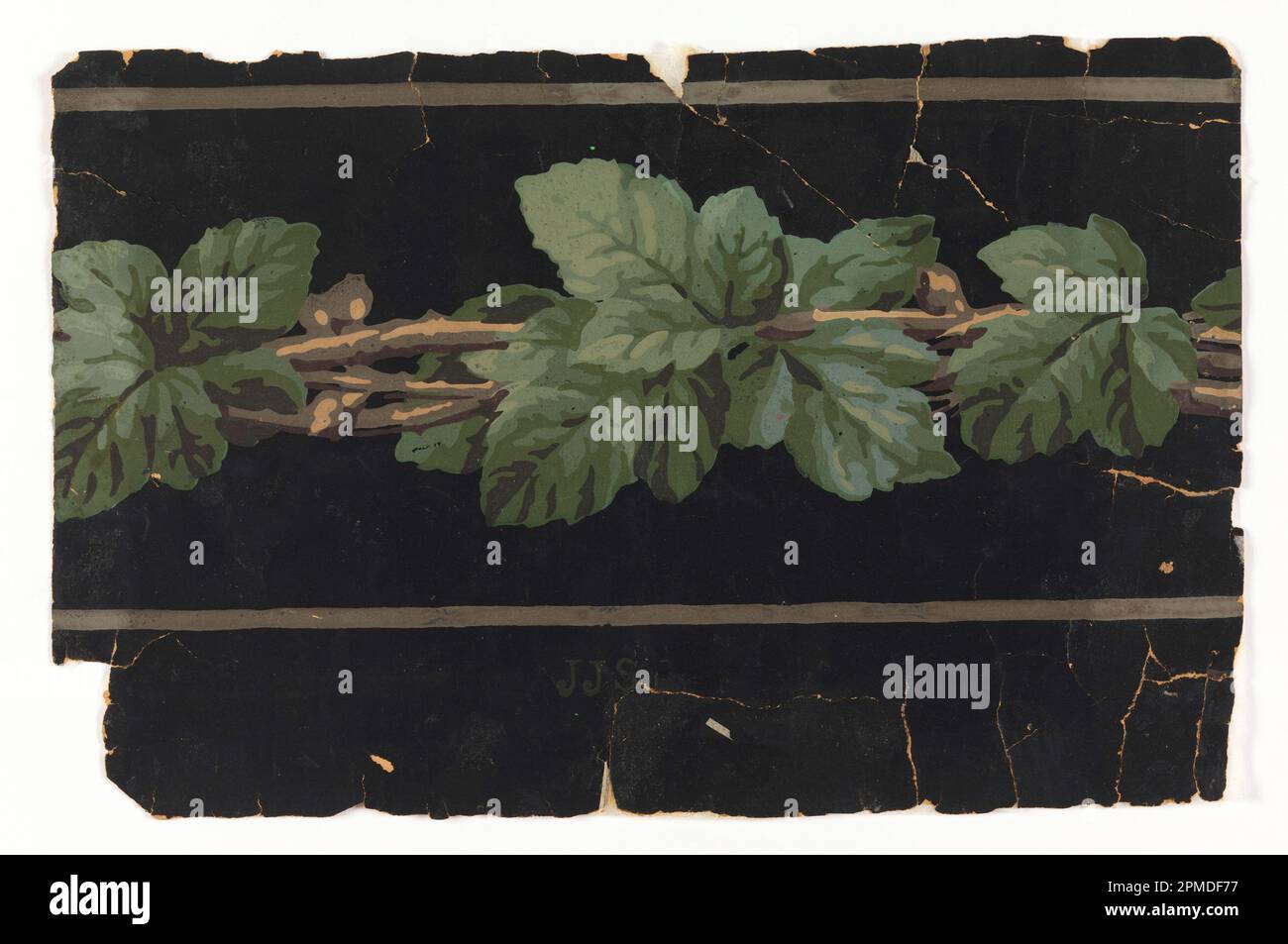 Border (France); block-printed paper; 30.5 x 19.5 cm (12 x 7 11/16 in ...