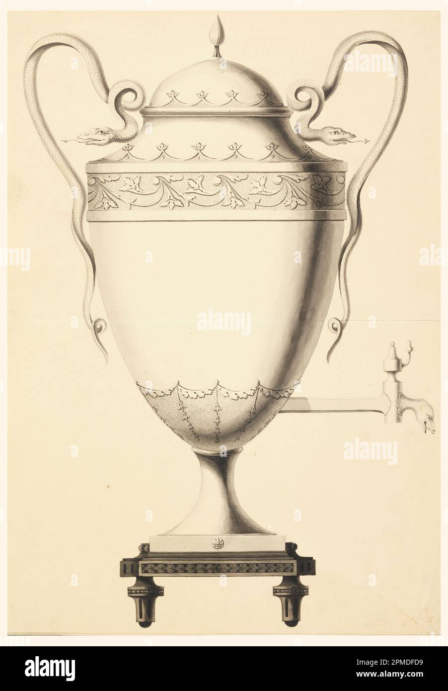 Drawing, Design for a Coffee Urn; Designed by Joseph Anton Seethaler II ...