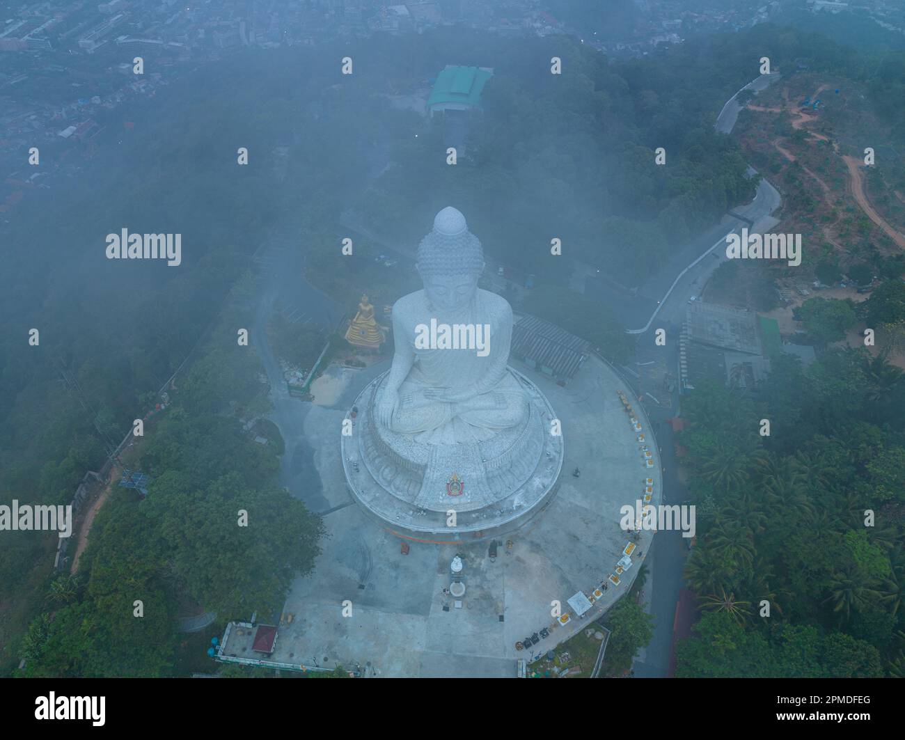 aerial view Phuket Big Buddha is one of the island most important and ...