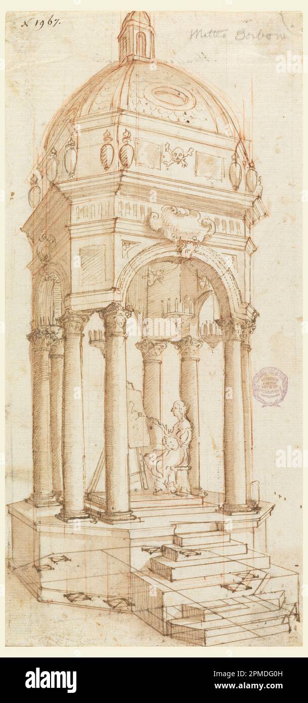 Drawing, Catafalque of the Bolognese Artist Elisabetta Sirani; Matteo ...
