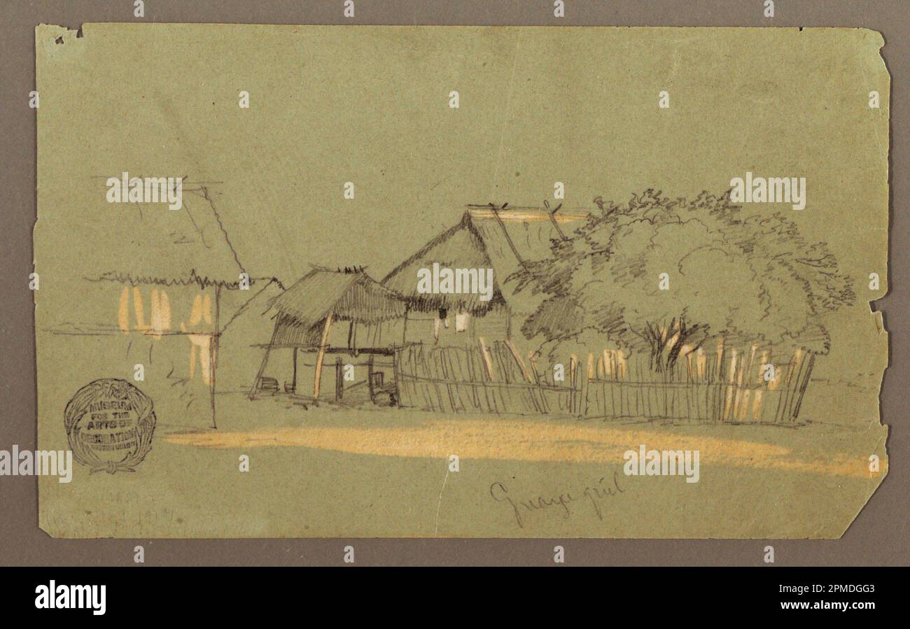 Drawing, Street with Houses, Guayaquil, Ecuador; Frederic Edwin Church ...