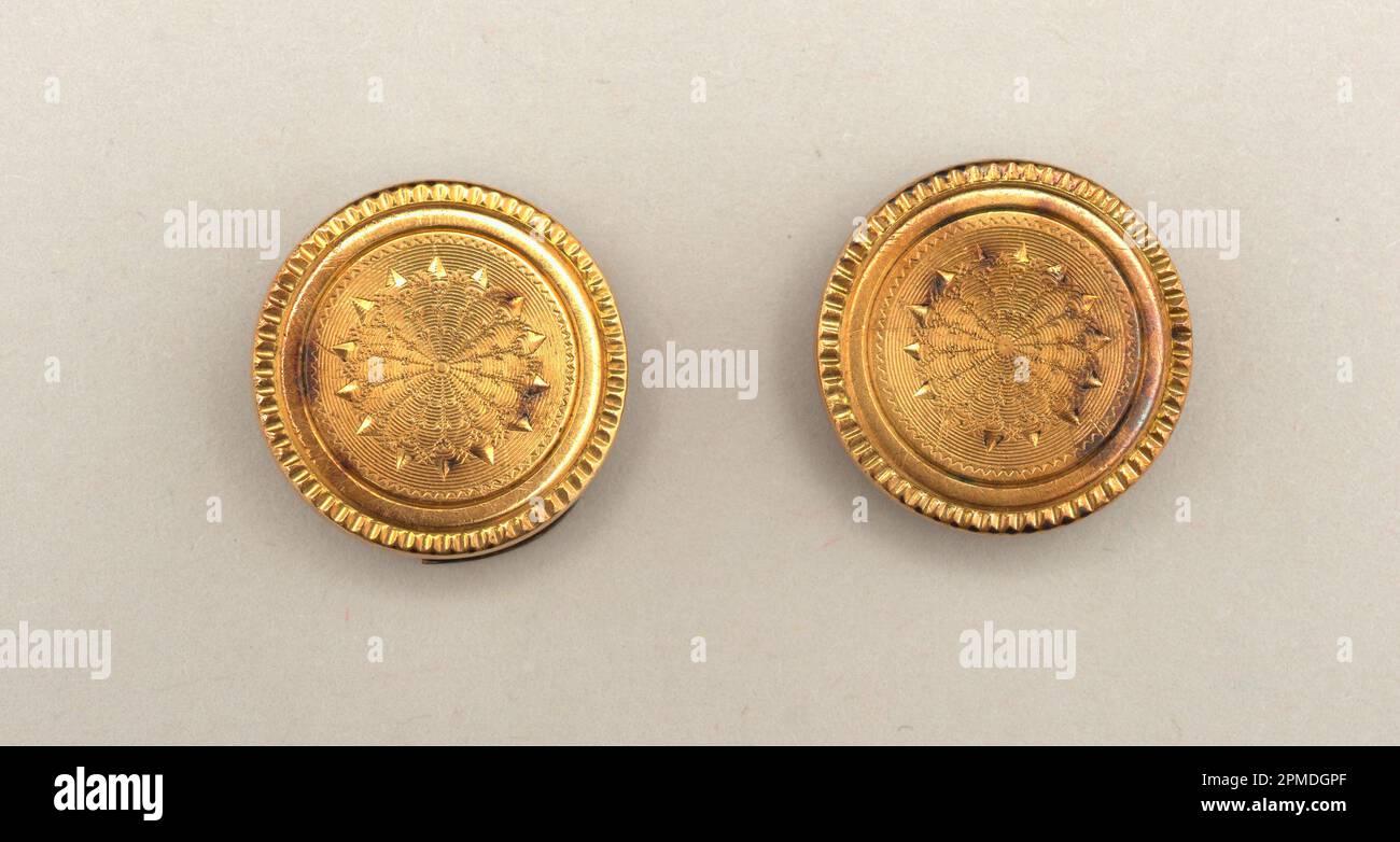 Cuff Button (USA); gold; a, b: 1.5 x 0.5 cm (9/16 x 3/16 in.); Bequest ...