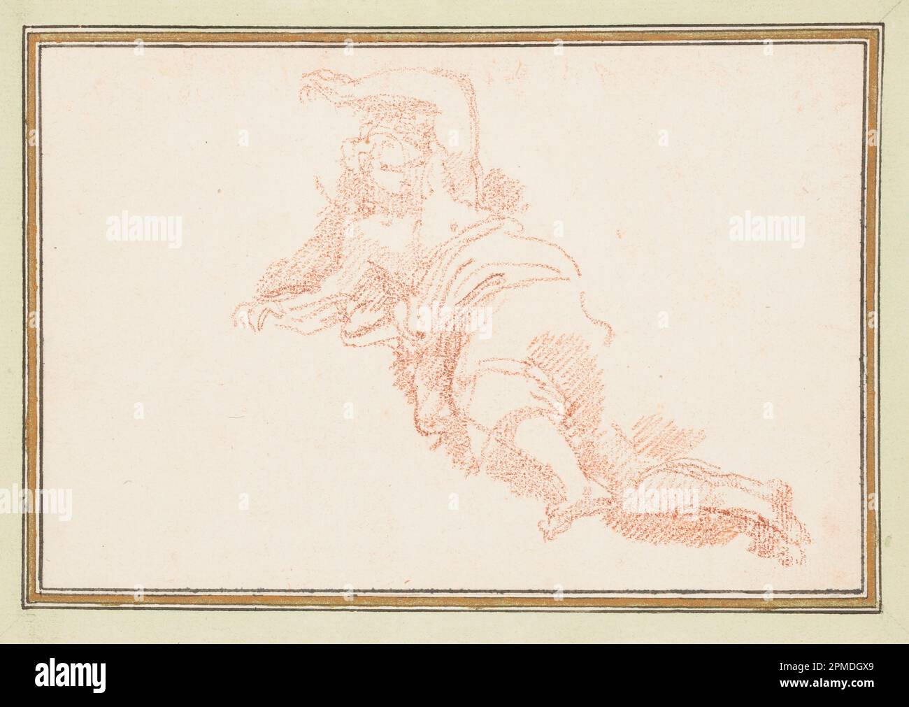 Drawing, Ascending male figure; Jean-Robert Ango (French, active in ...