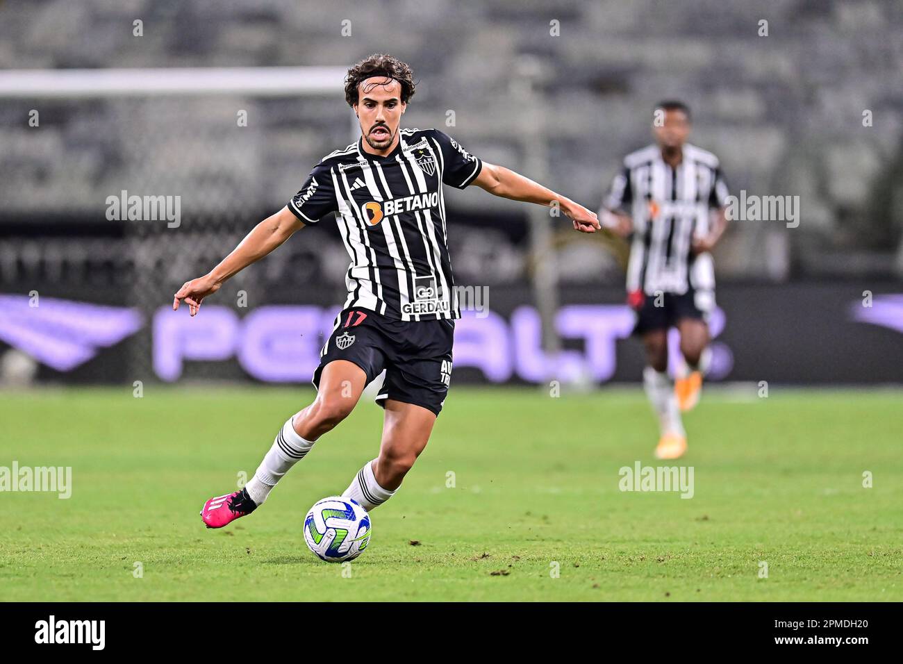 Belo Horizonte, Brazil, 12th Apr, 2023. Igor Gomes of Atletico Mineiro ...