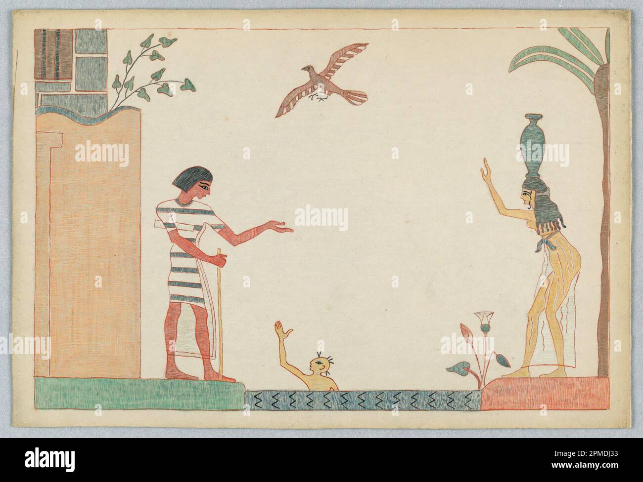 Drawing, The Child and the School-Master, Illustration for Aesop's ...
