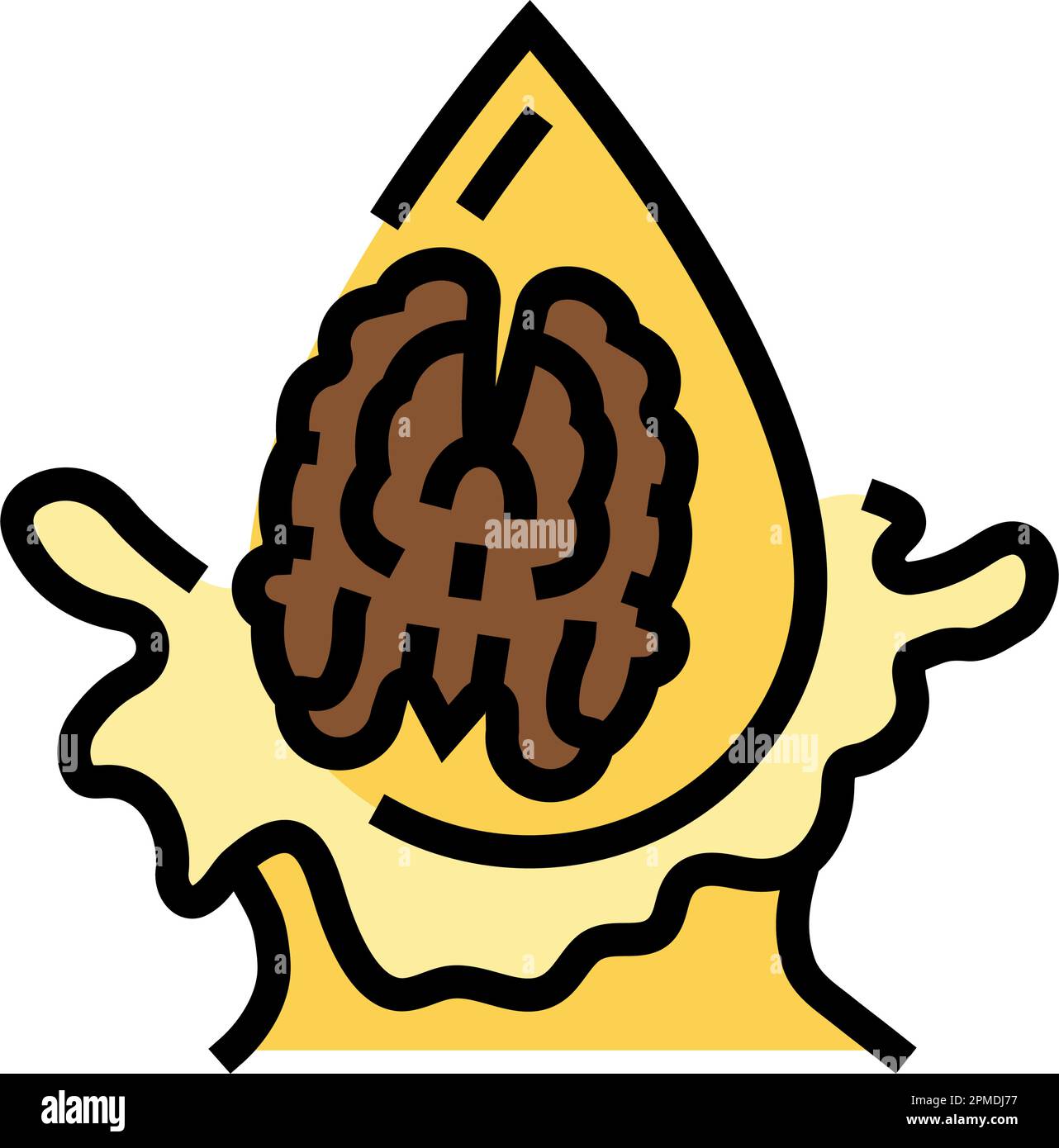 walnut oil liquid yellow color icon vector illustration Stock Vector ...