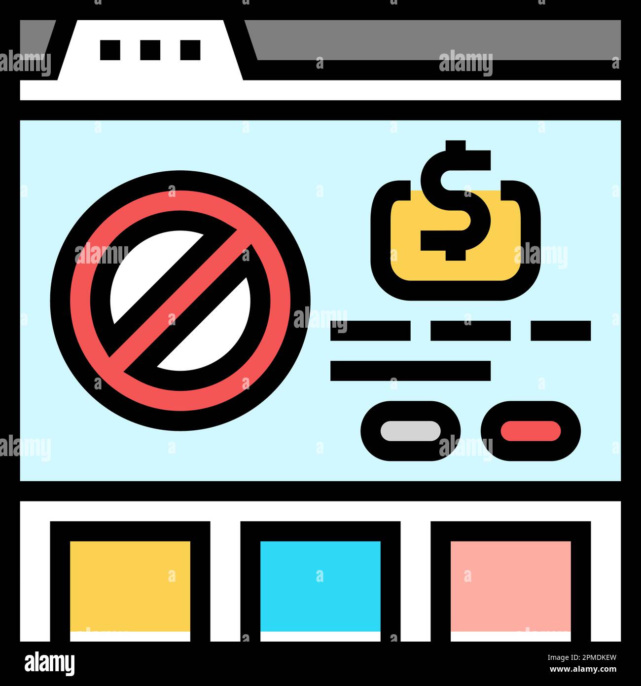 subscription cancellation color icon vector illustration Stock Vector ...