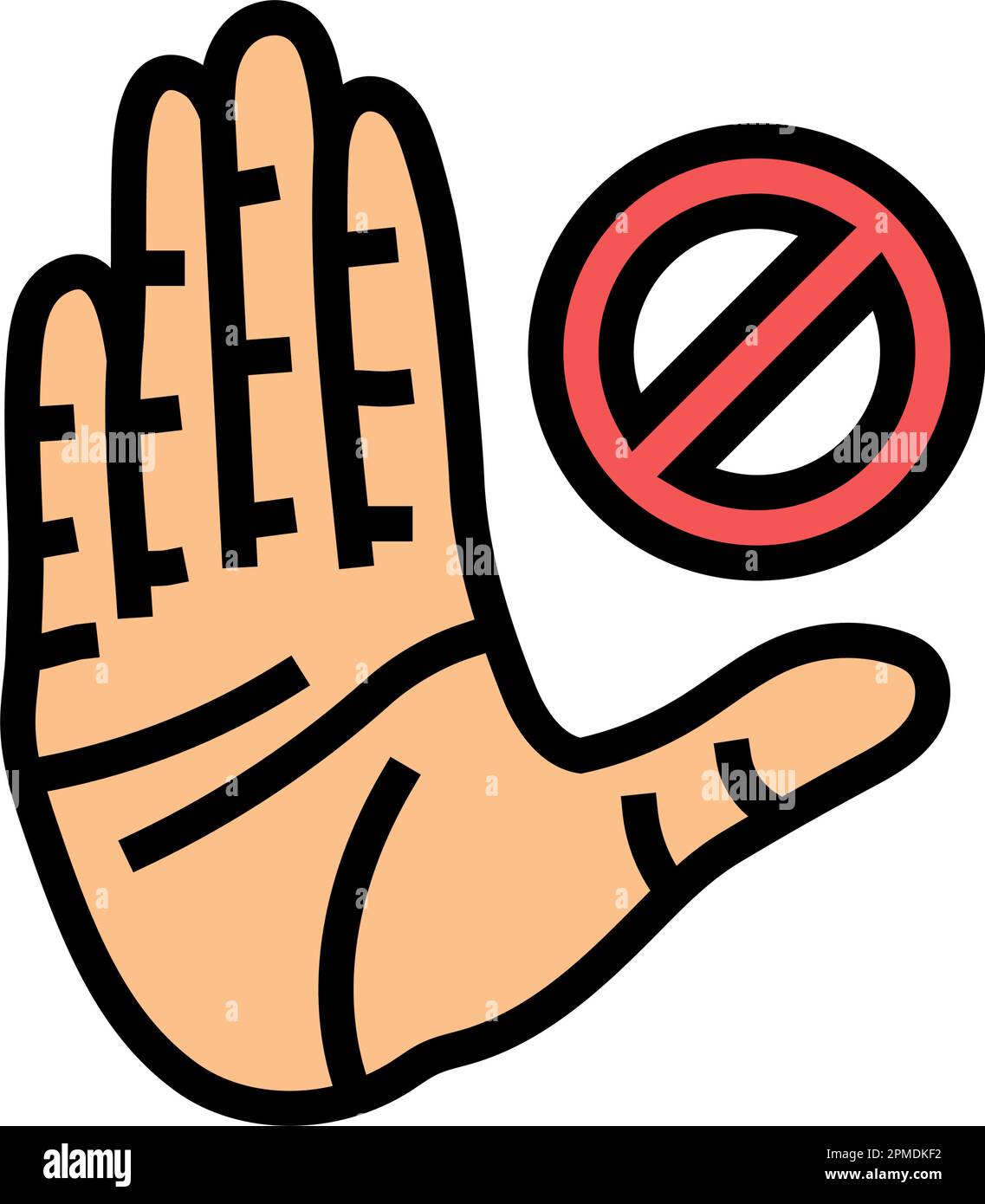 no hand color icon vector illustration Stock Vector Image & Art - Alamy