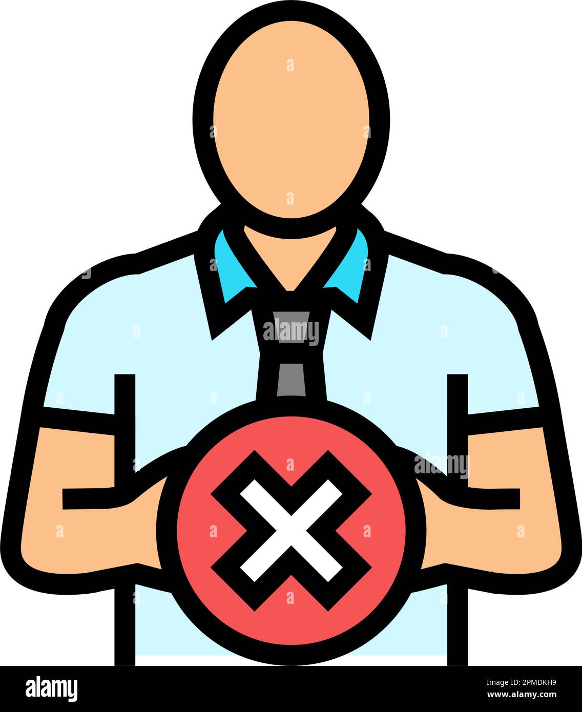 employee reject color icon vector illustration Stock Vector Image & Art ...