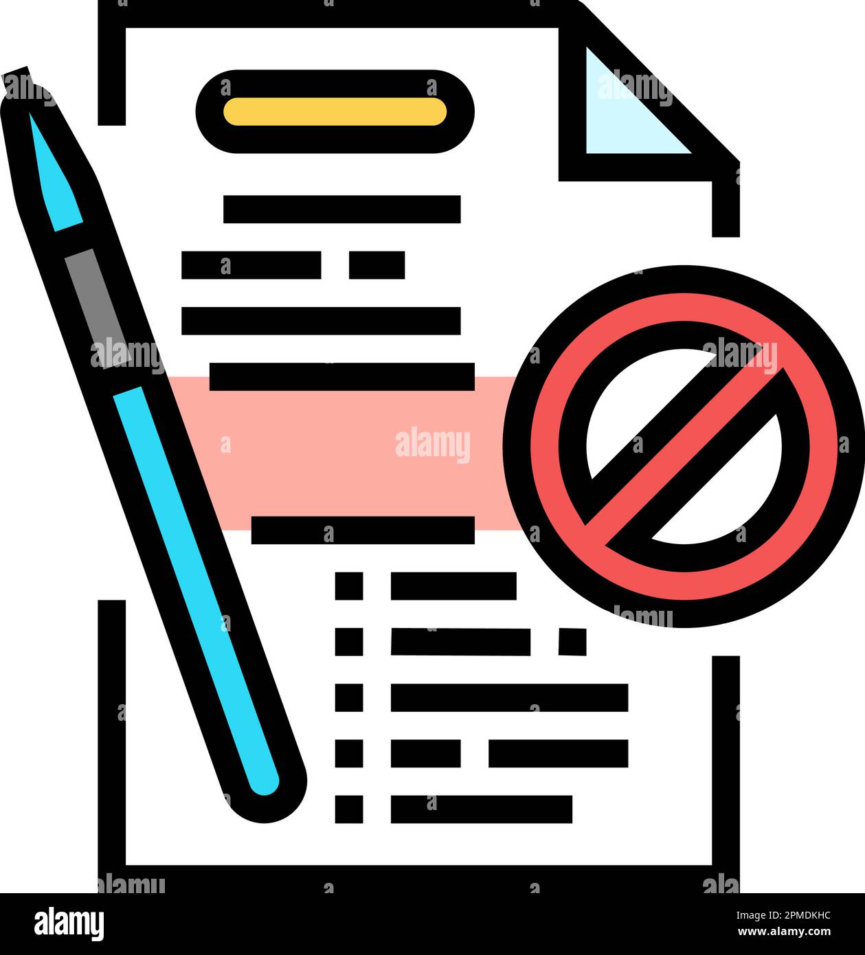 document reject color icon vector illustration Stock Vector Image & Art ...