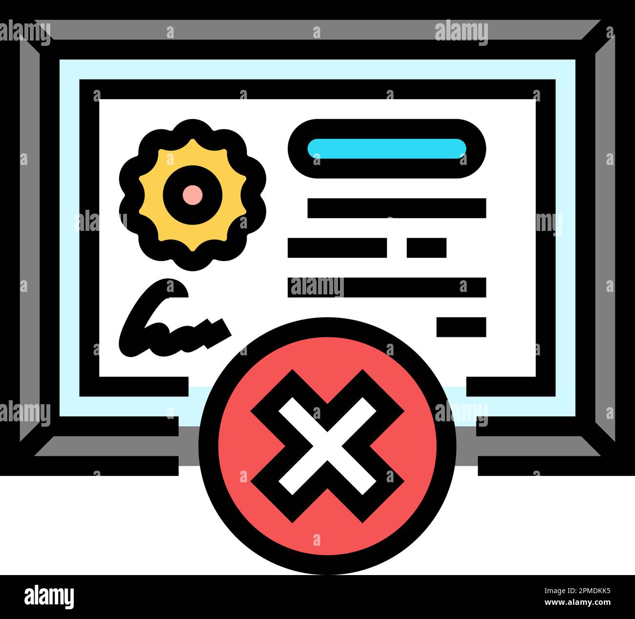 certificate disapprove color icon vector illustration Stock Vector ...