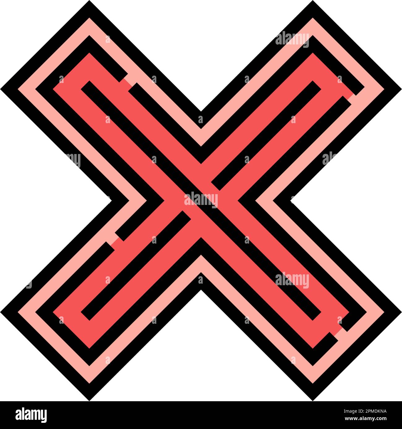 x reject color icon vector illustration Stock Vector Image & Art - Alamy