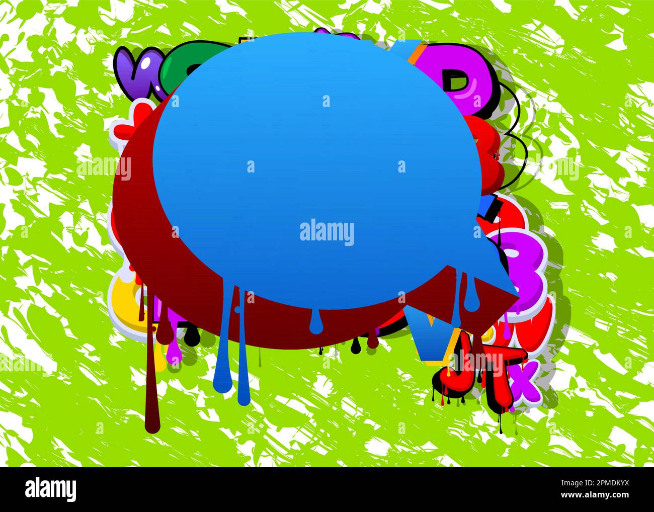Blue and red Speech Bubble Graffiti on colorful Background. Vector ...