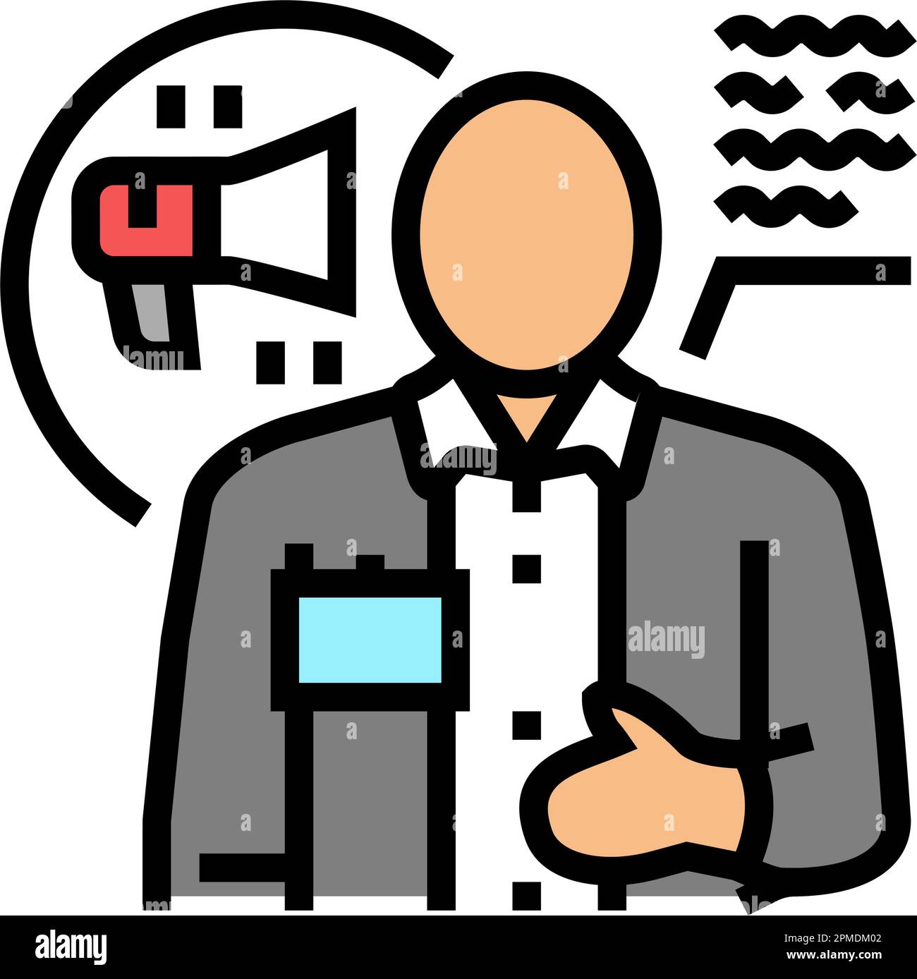 communicator scientist worker color icon vector illustration Stock ...