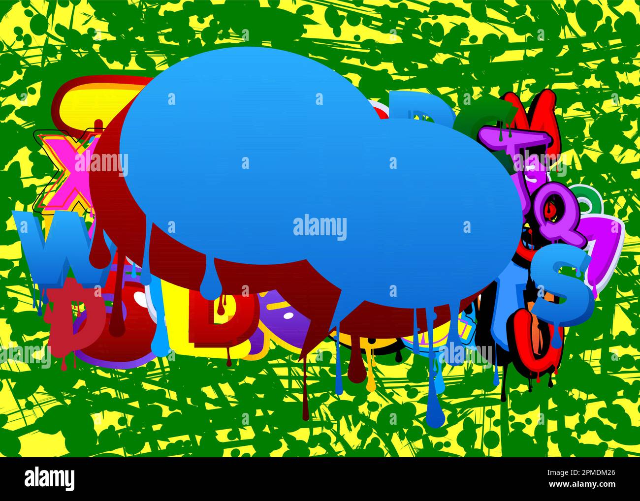 Blue and red Speech Bubble Graffiti on colorful Background. Vector ...