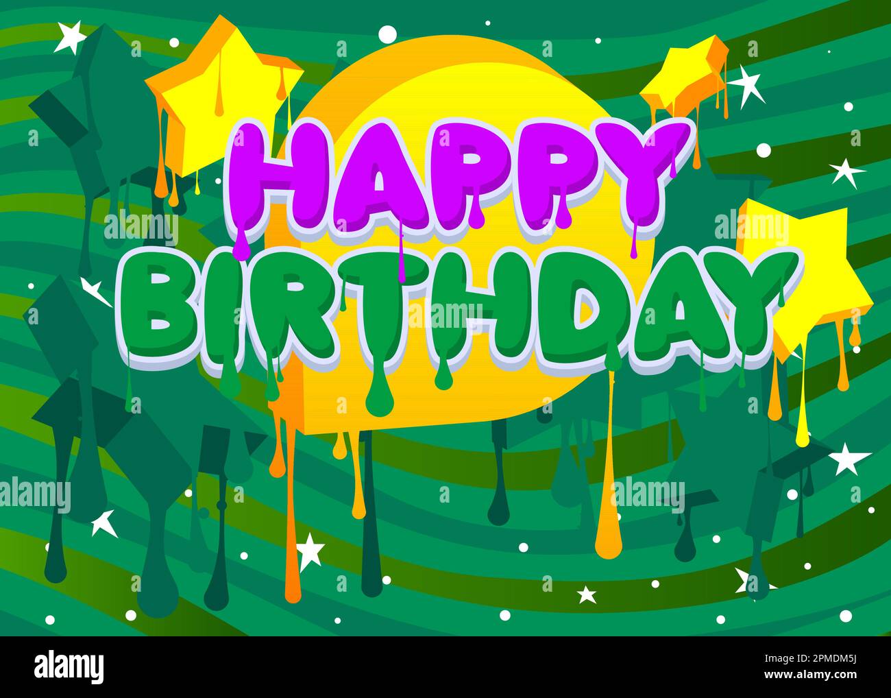 Happy Birthday. Graffiti tag. Abstract modern street art decoration ...