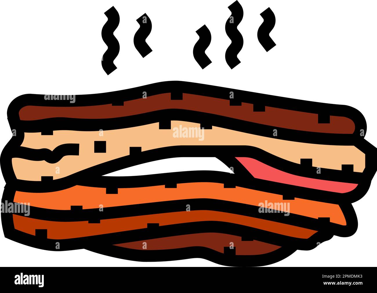 bacon smoked color icon vector illustration Stock Vector Image & Art ...