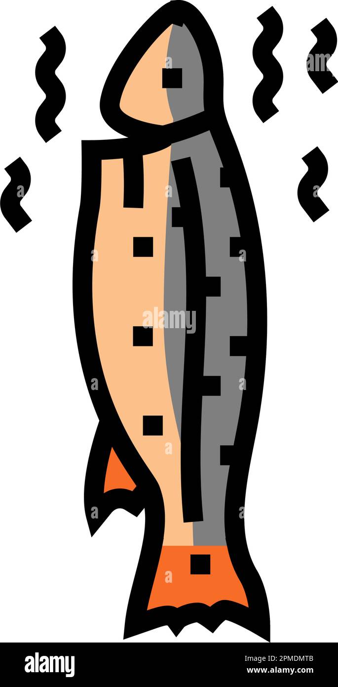 fish smoked color icon vector illustration Stock Vector Image & Art - Alamy