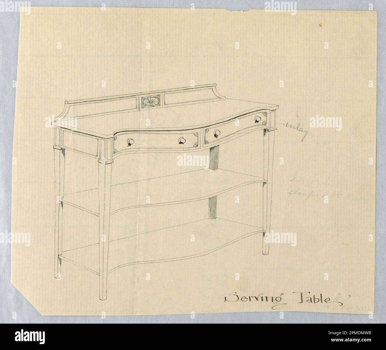Drawing, Design for Serving Table with Convex Front; Designed by A.N ...