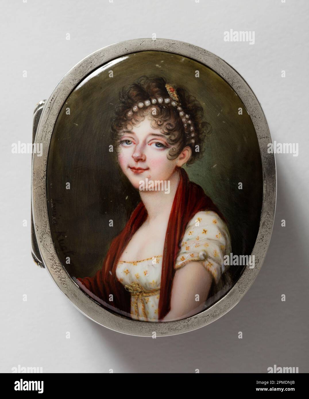 Box with portrait of a lady Box; France; silver, enamel Stock Photo - Alamy