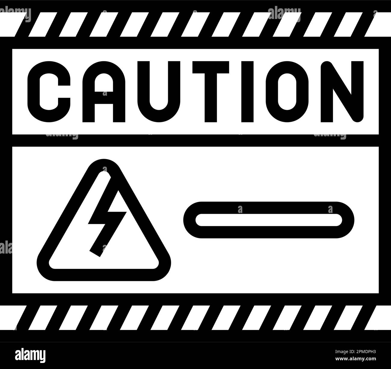 caution electricity line icon vector illustration Stock Vector Image ...