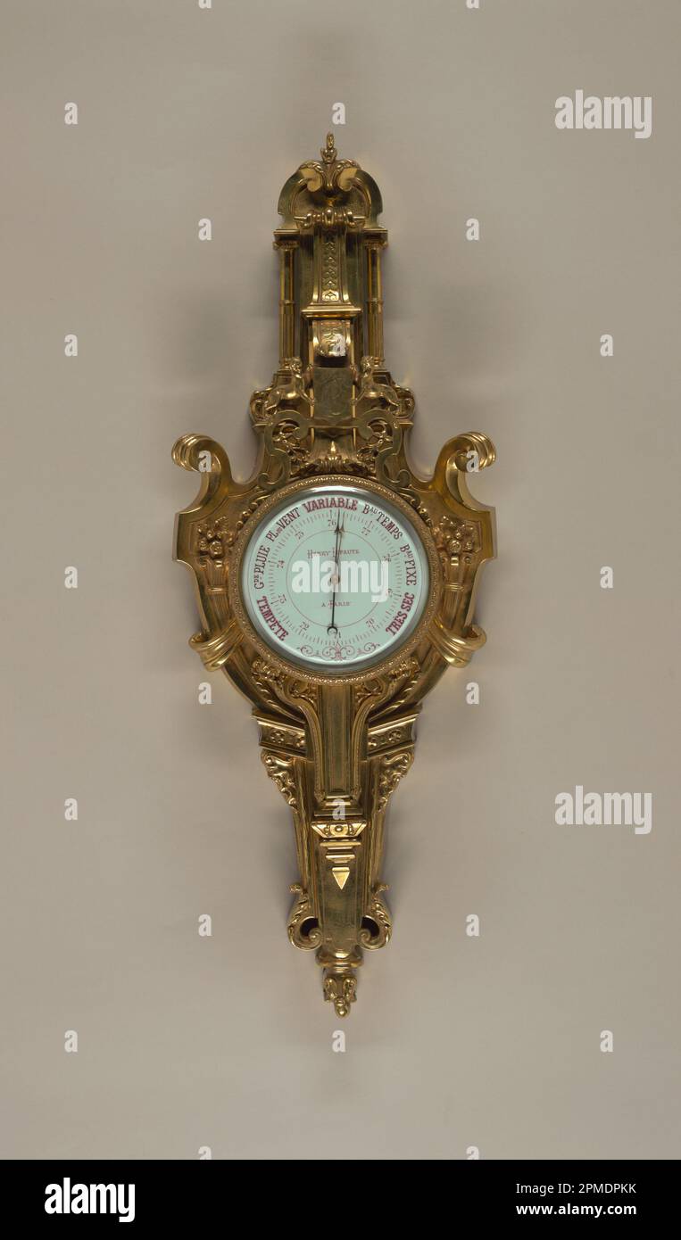 Barometer (France); Made by Henry Lepaute (French,); brass, metal ...
