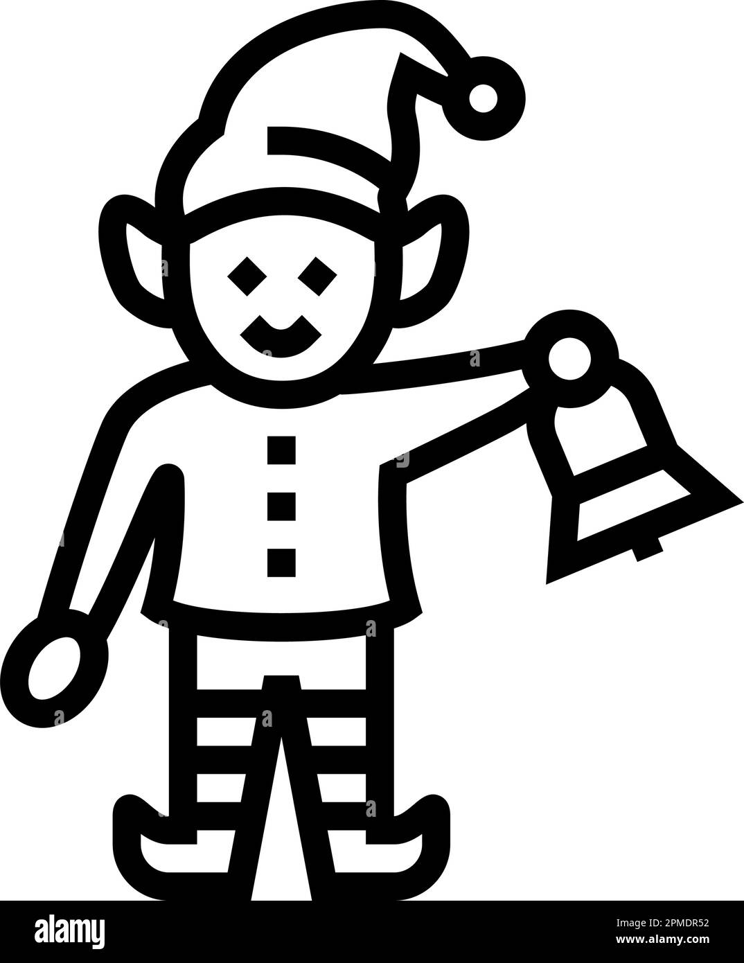 Happy cute christmas elf icon Black and White Stock Photos & Images - Alamy