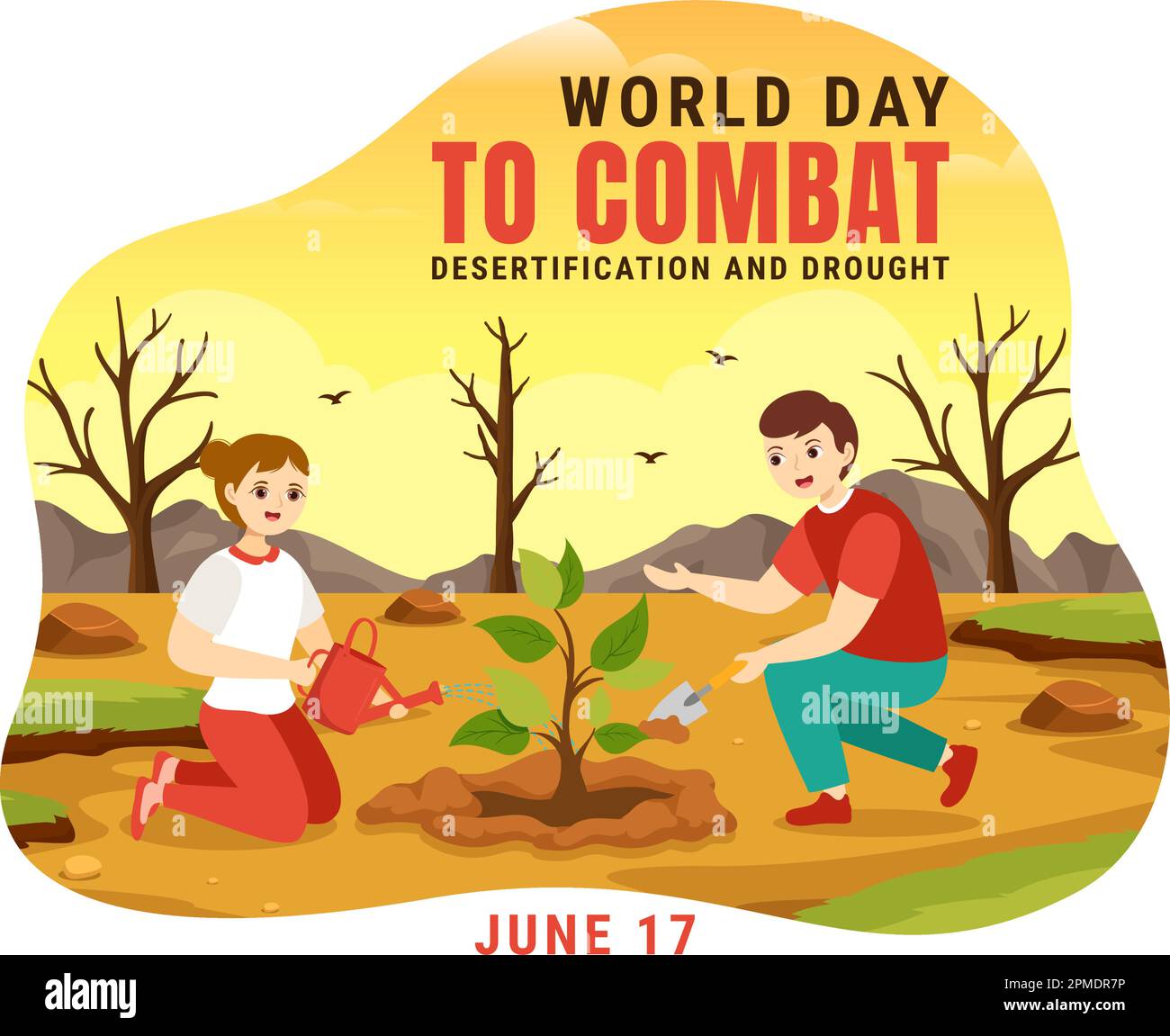 World Day to Combat Desertification and Drought Vector Illustration ...