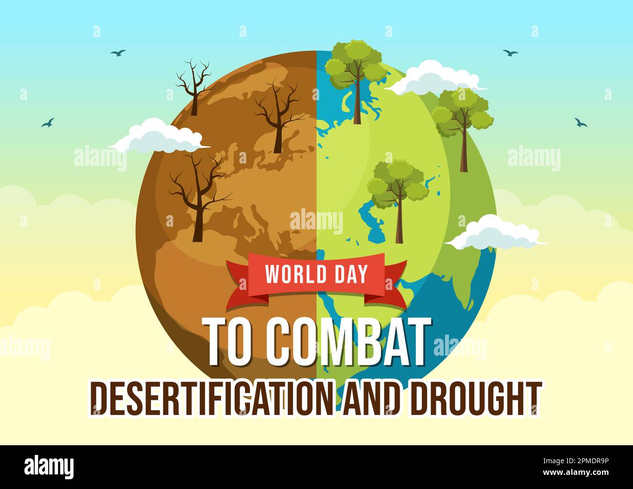 World Day to Combat Desertification and Drought Vector Illustration ...