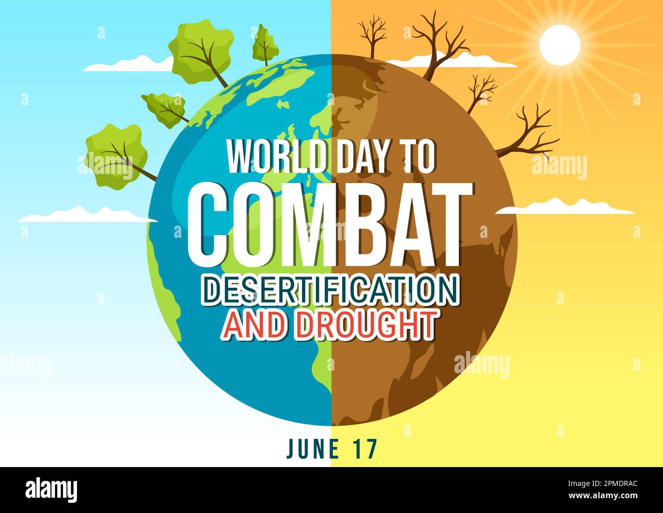 World Day to Combat Desertification and Drought Vector Illustration ...