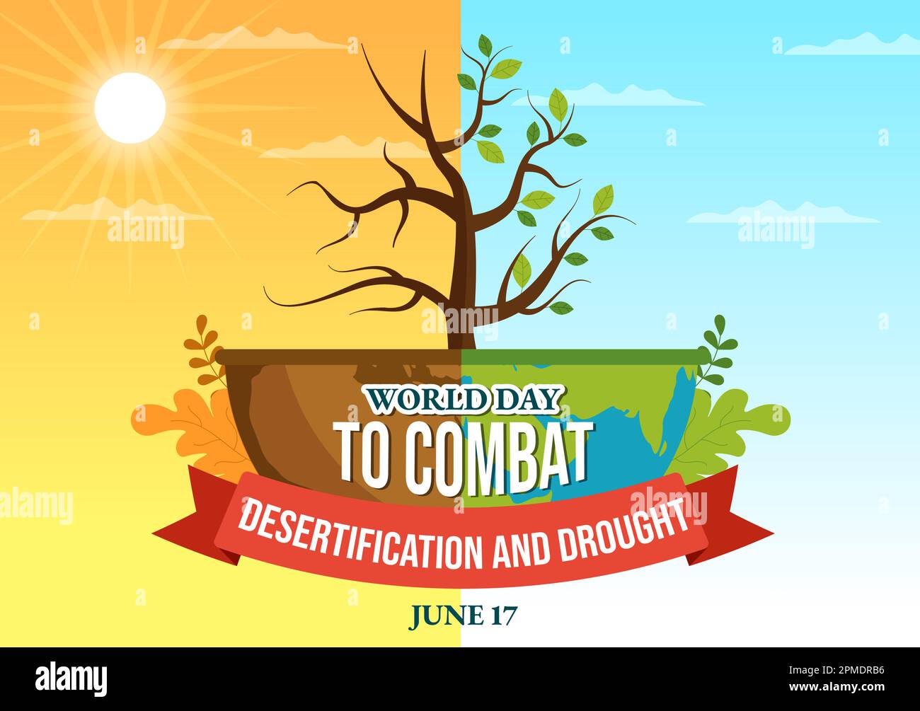 World Day to Combat Desertification and Drought Vector Illustration ...