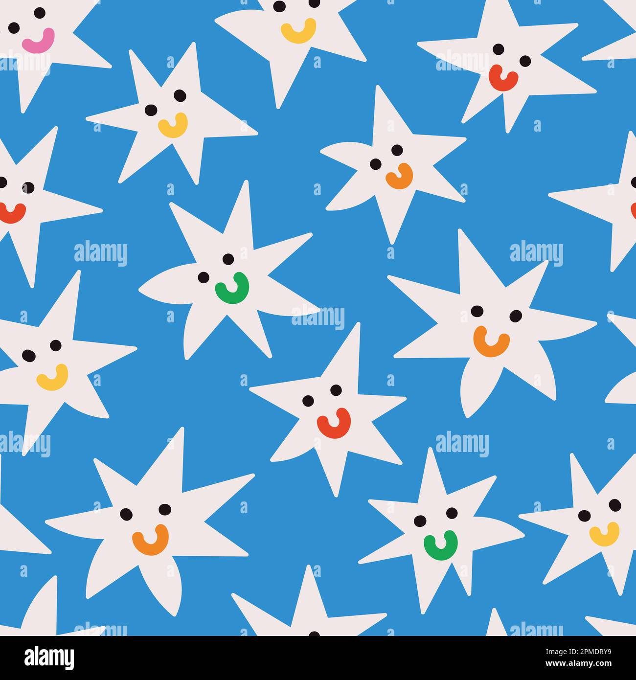 Vector hand-drawn color seamless childish simple pattern for kids with ...