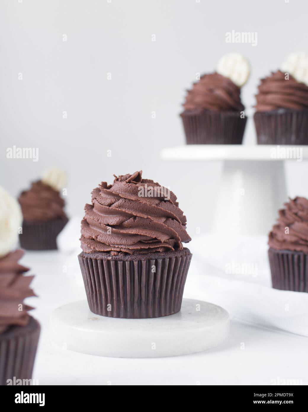 Chocolate cupcake with dark chocolate buttercream, double chocolate ...