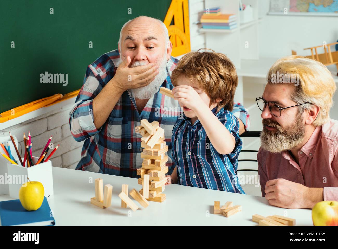 Male generations friendship. Happy man family concept laugh and have ...