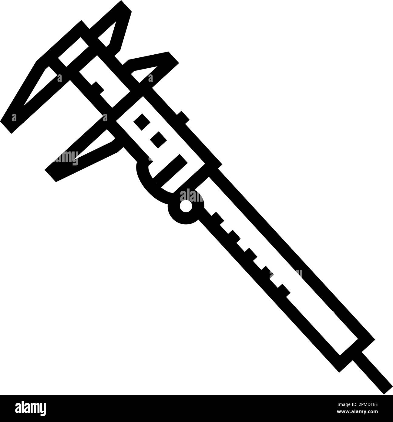 caliper tool work line icon vector illustration Stock Vector Image ...