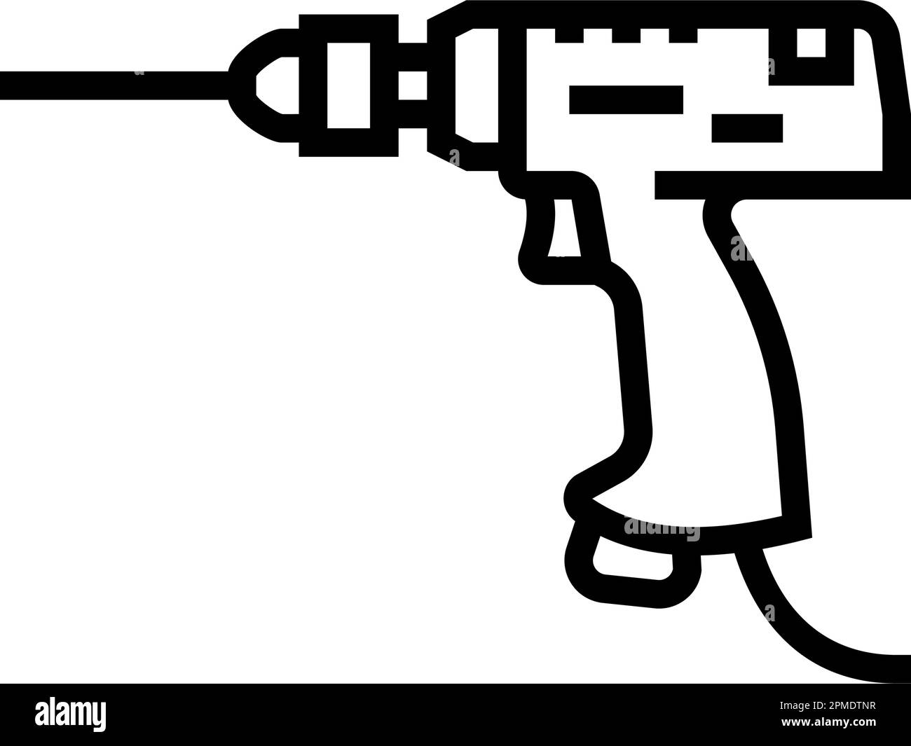 pneumatic drill tool work line icon vector illustration Stock Vector ...