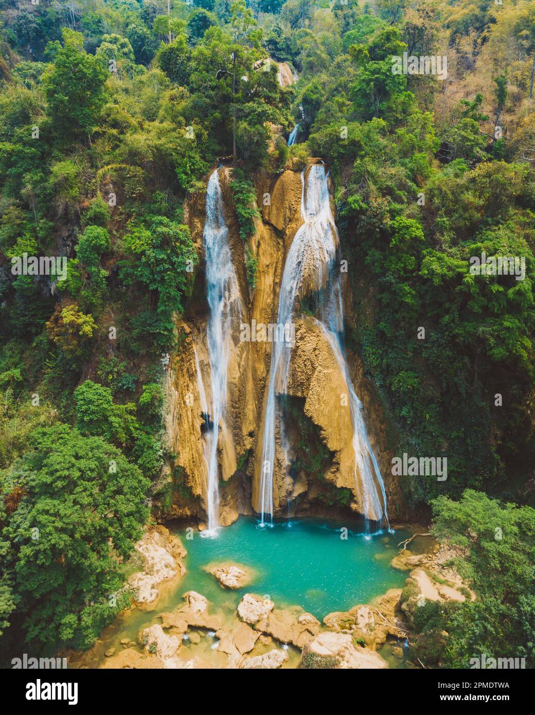 waterfall in myanmar Stock Photo - Alamy