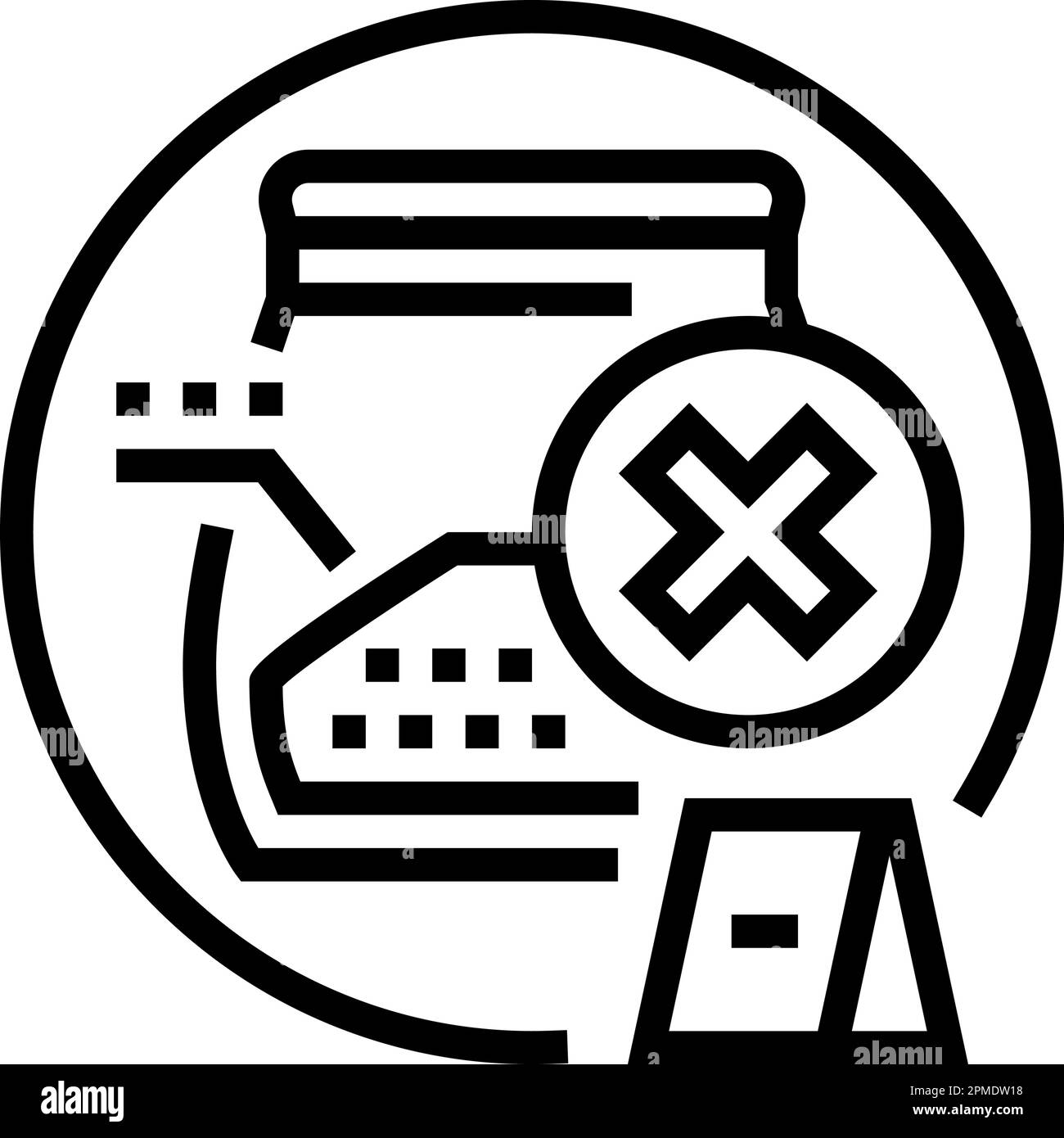 inadmissible evidence crime line icon vector illustration Stock Vector ...