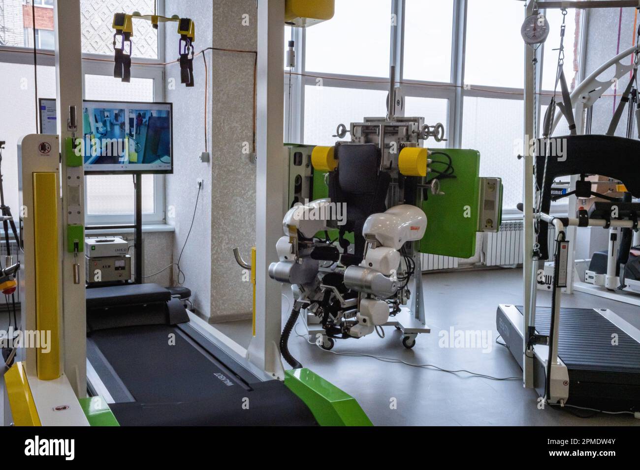 Robotic exoskeleton at the exhibition of the latest equipment for ...