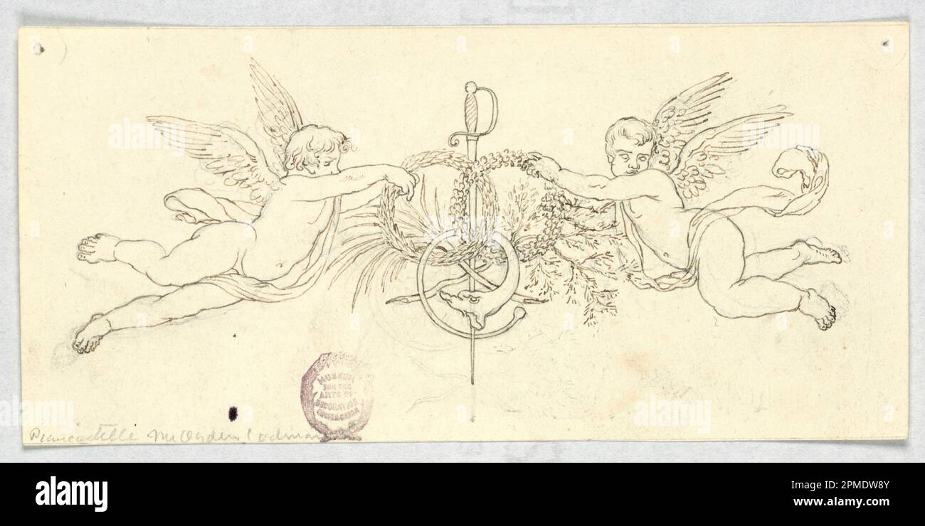 Drawing, Design for a Vignette; Italy; graphite, pen and ink on paper ...