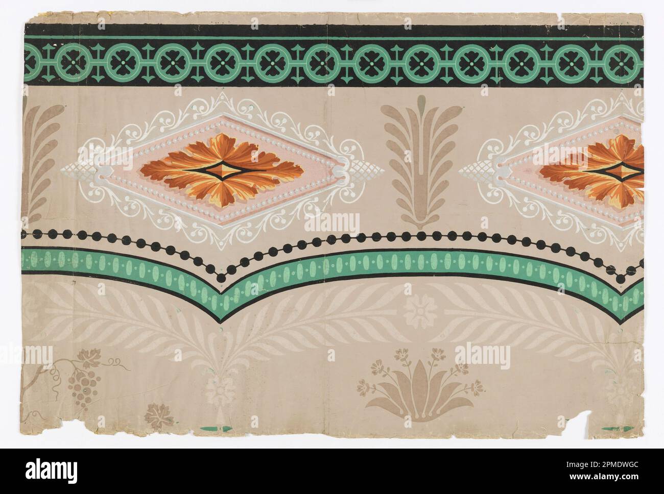 Frieze (France); block-printed on joined sheets of handmade paper; 83.5 ...