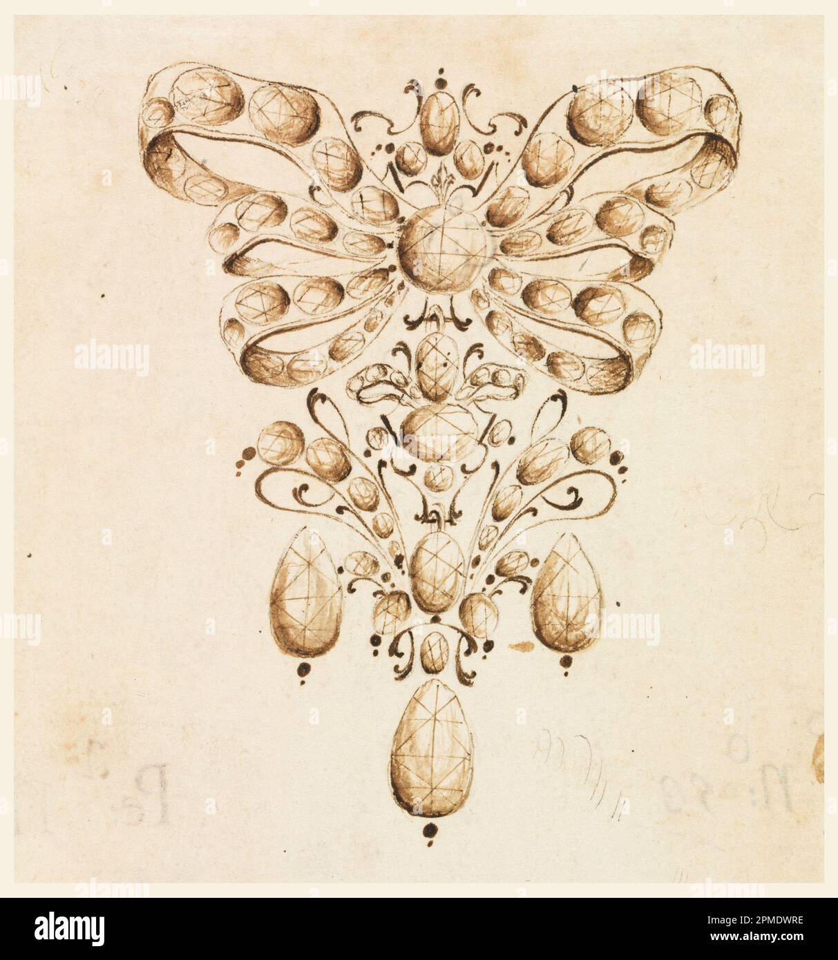 Drawing, Design for an Agraffe; Designed by Girolamo Venturi; Italy ...