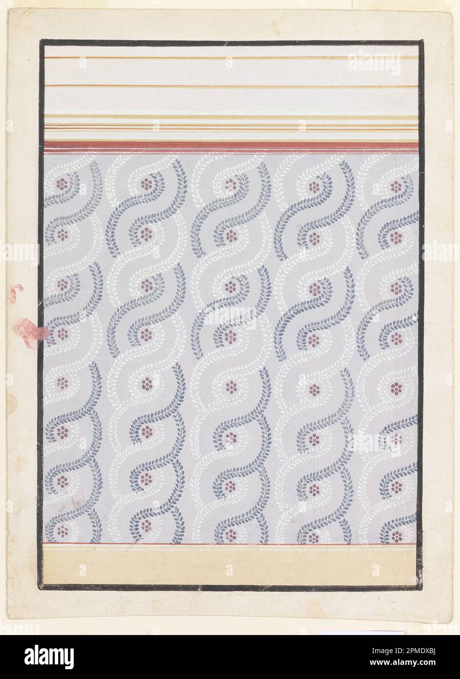 Wallpaper design this is a drawing it is dated 1850 hi-res stock ...