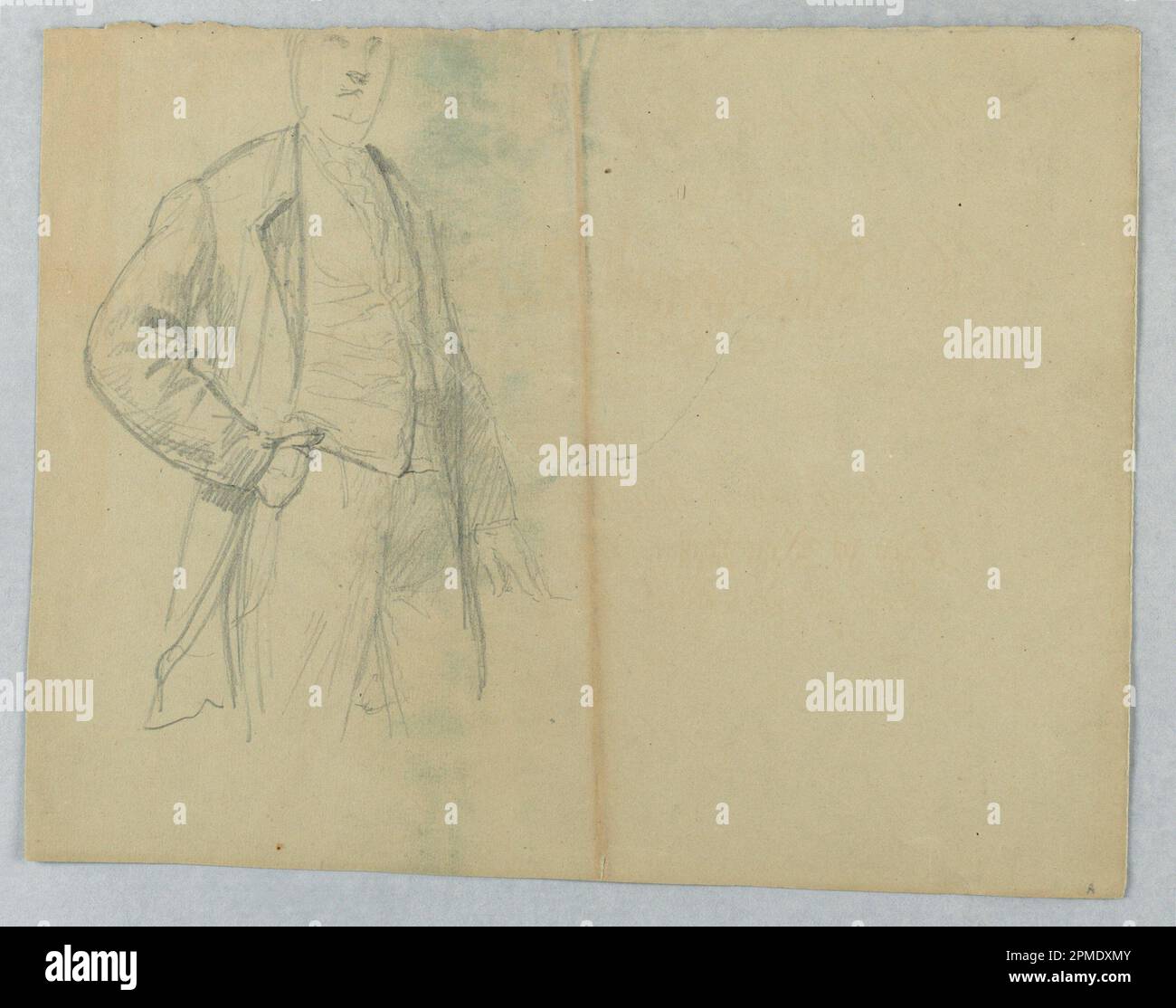 Drawing, Sketch for Portrait of Mr. Samuel Ward Sr., Standing with Hand ...