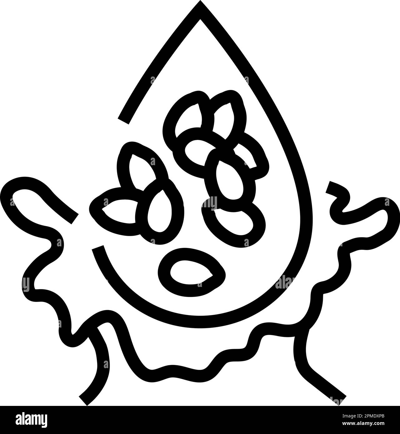 sesame seed oil liquid yellow line icon vector illustration Stock ...