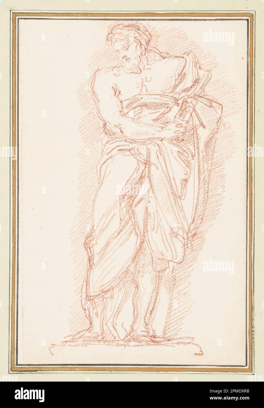 Drawing, Standing male figure wearing himation; Jean-Robert Ango ...