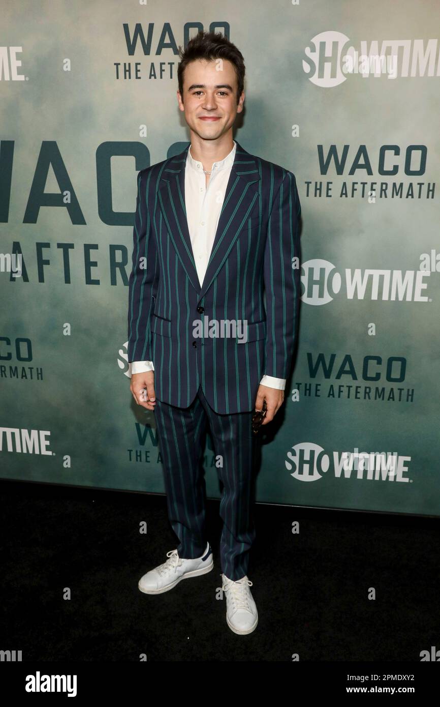 Actor Keean Johnson attends the Showtime premiere of "Waco: The ...