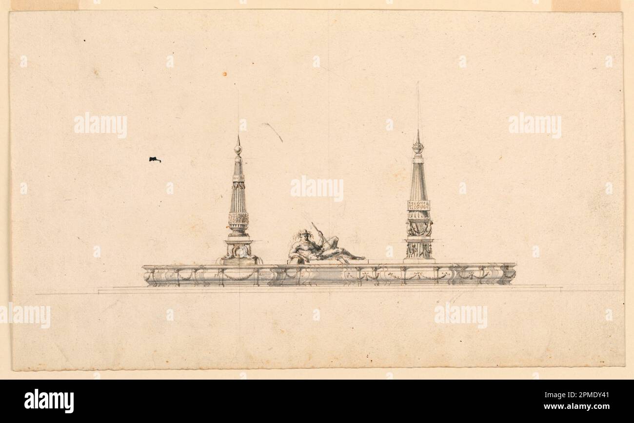Drawing, Project for a Fountain with Alternative Suggestions; Italy ...