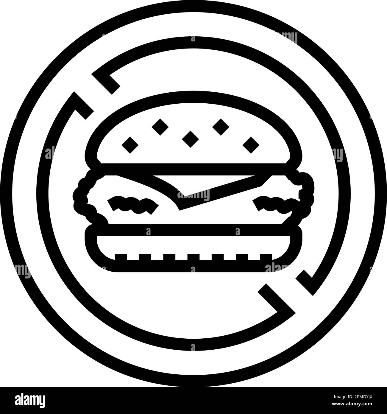 food rejecting line icon vector illustration Stock Vector Image & Art ...